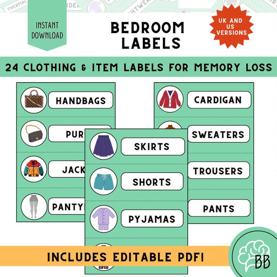 Closet Sign For Dementia Dementia Friendly Door And Drawer Signs