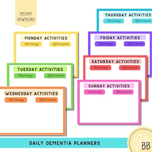 Dementia Daily Routine Planner: Caregiver Activity Cards (PDF) - Etsy ...