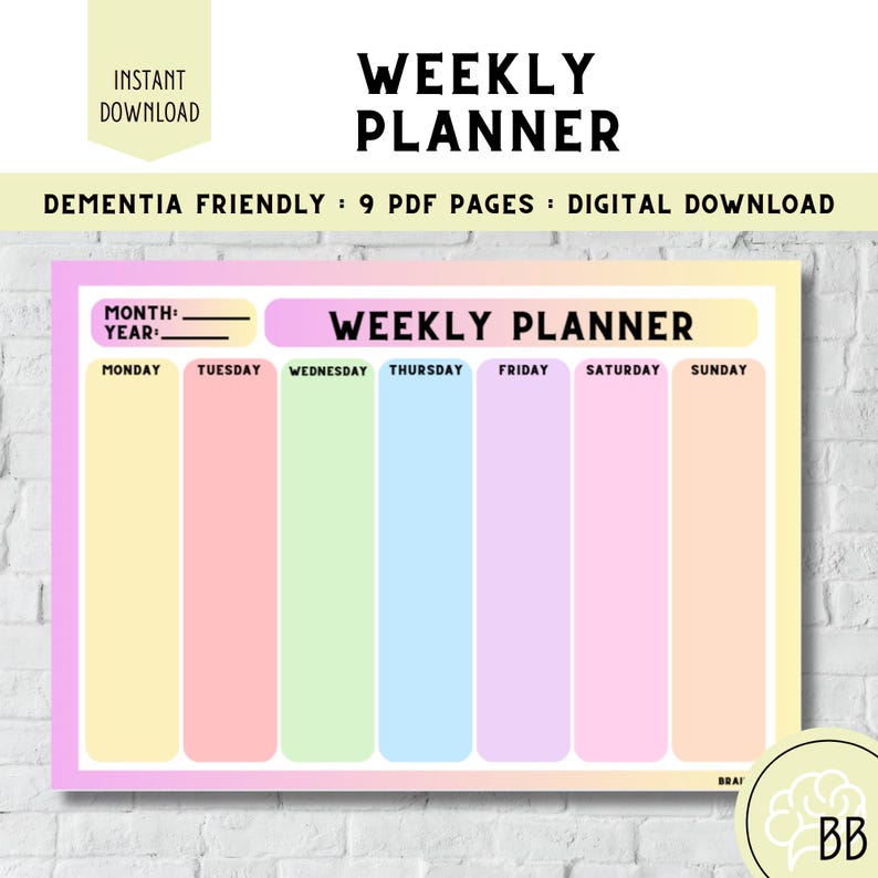 Dementia Care Weekly Planner: Printable Routine Schedule (PDF Download ...