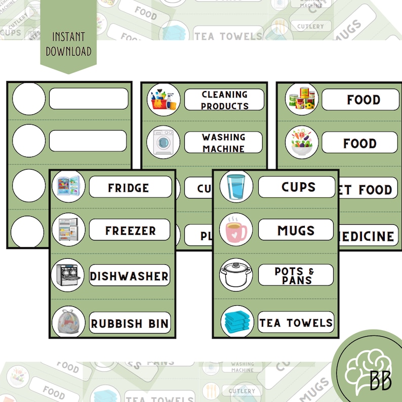 Kitchen Labels for Dementia: Large Print Home Safety Signs (PDF ...