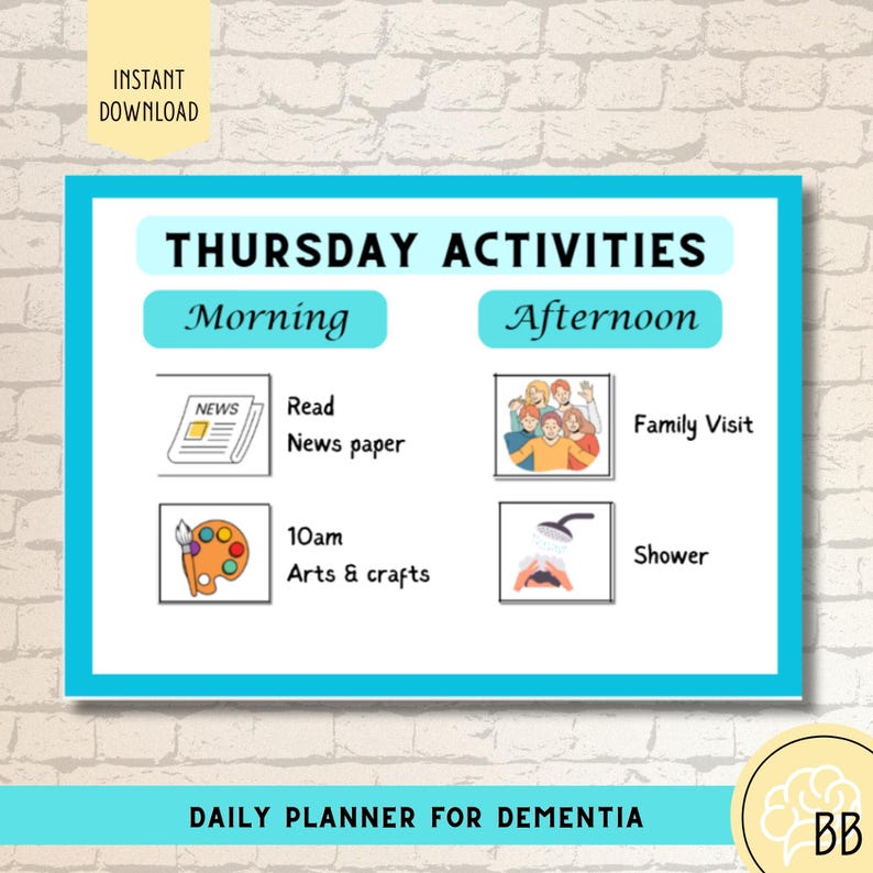 Dementia Daily Routine Schedule Planner PDF, Printable Dementia ...