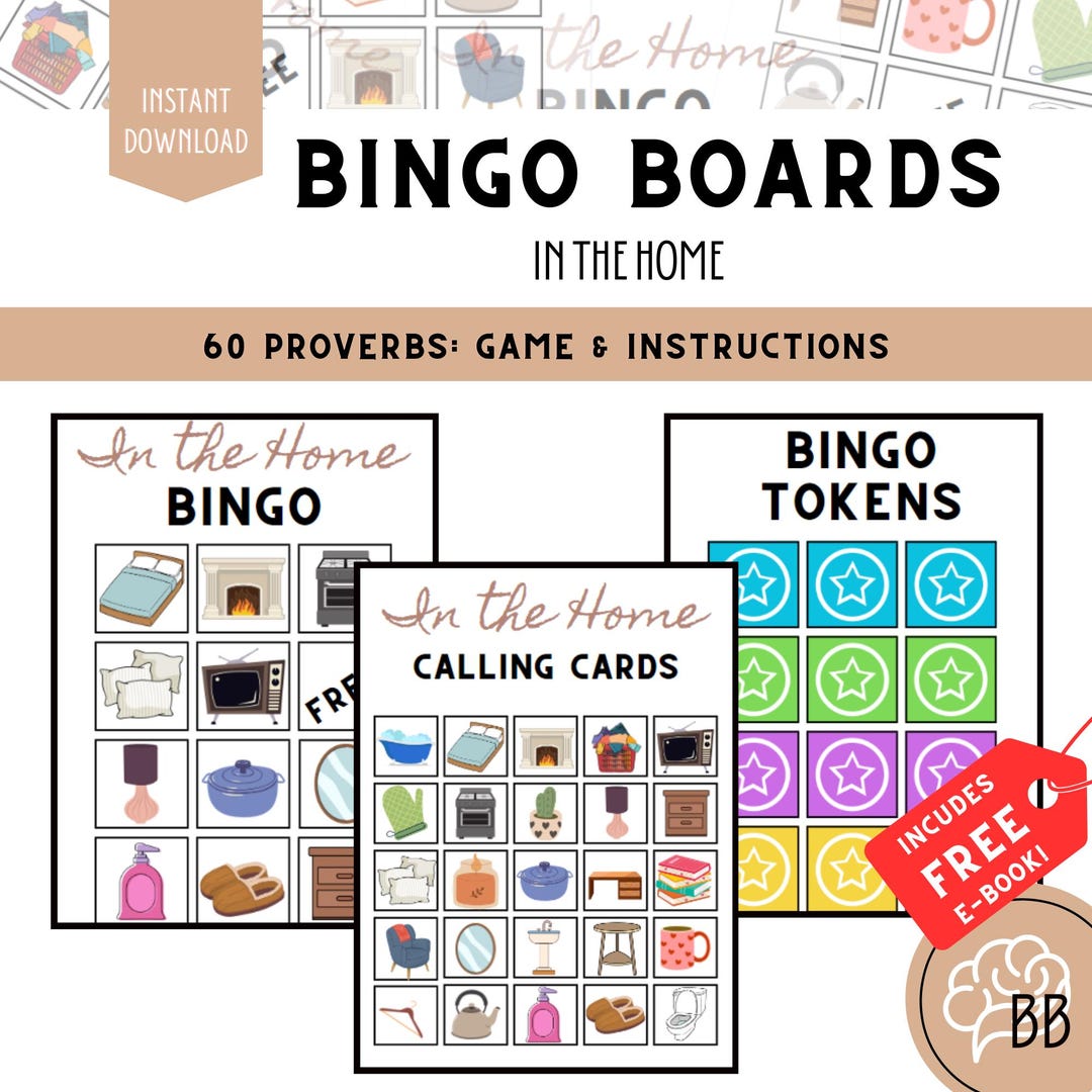 Dementia Home Bingo Game, Seniors Cognitive Activity (PDF Download ...