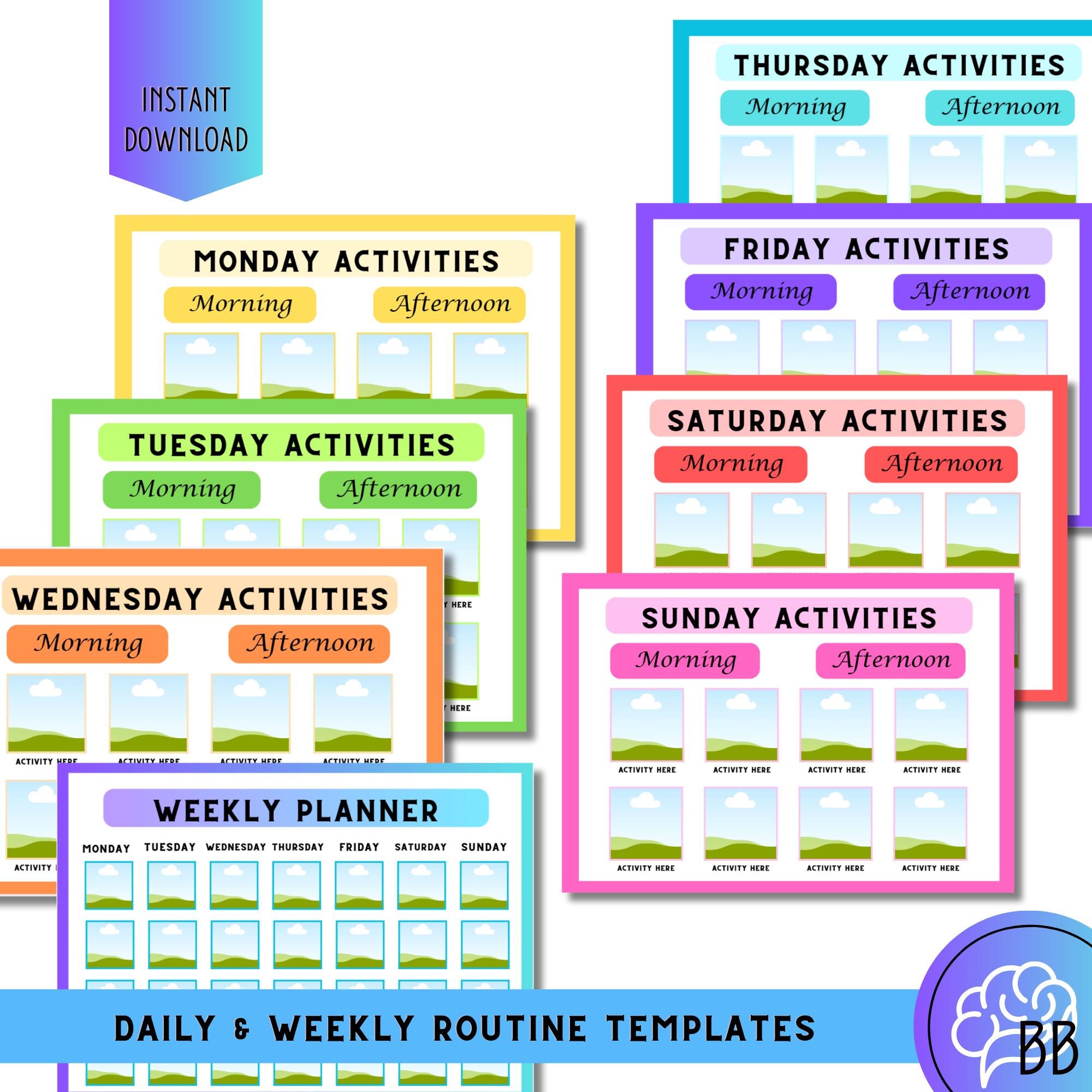 Editable Daily Weekly Routine Planner, Dementia, Autism Learning ...