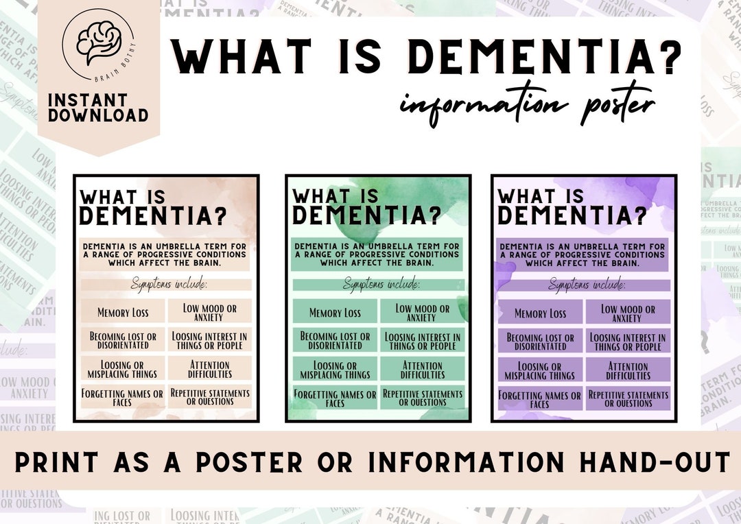 What is Dementia Poster Dementia Art Print Psychology - Etsy UK