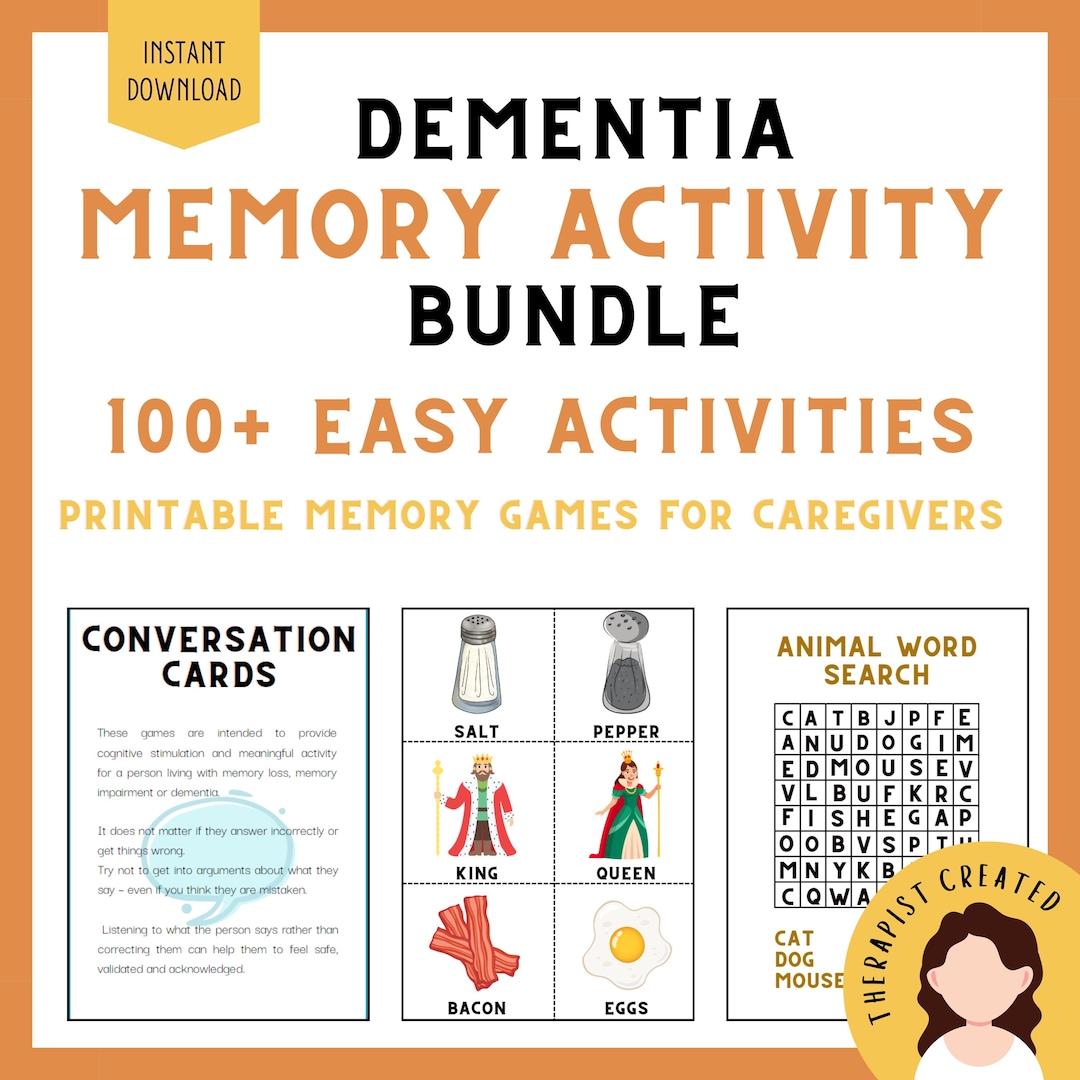 Dementia Activity Pack | 100+ Senior Games, Alzheimer’s Bundle (PDF ...