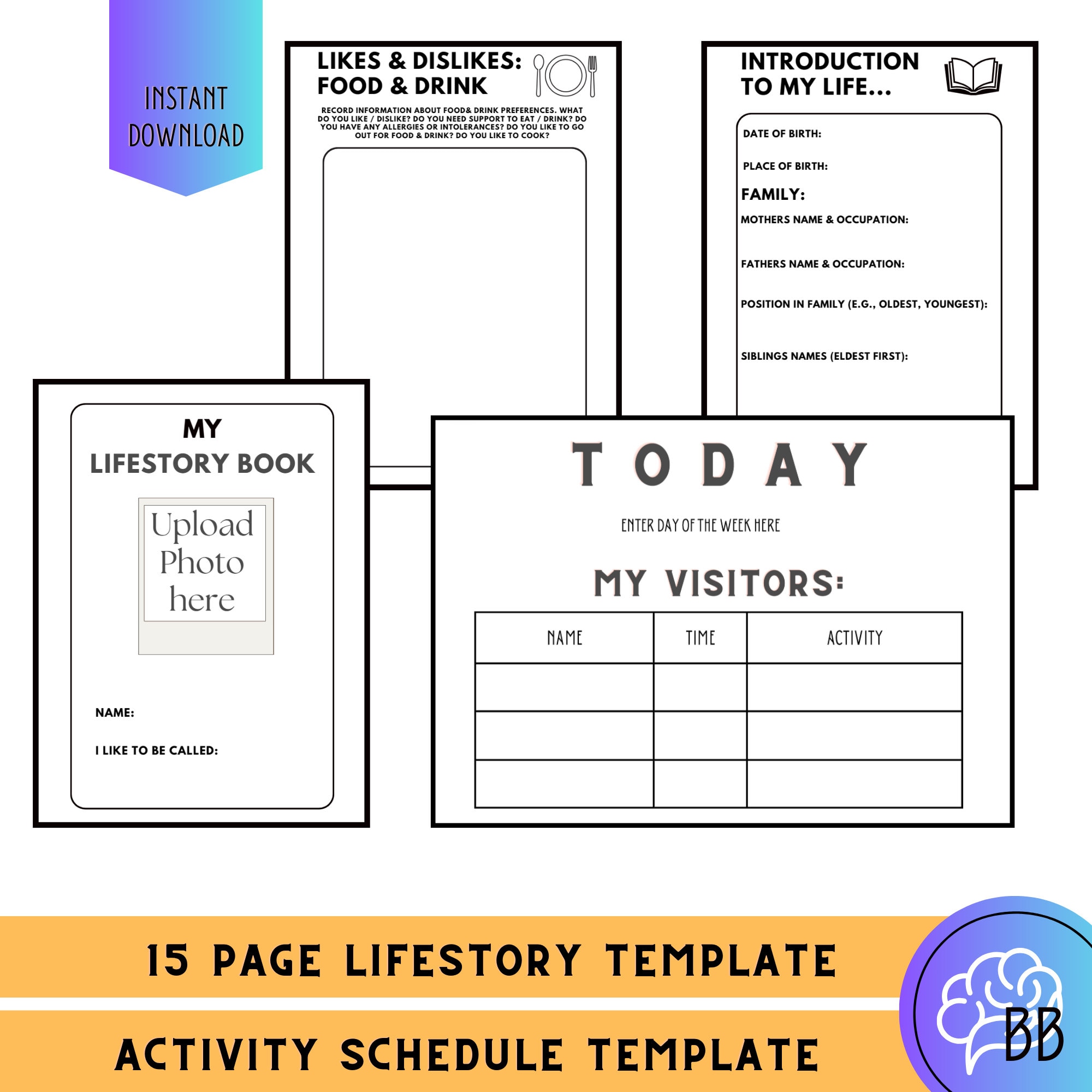 Memory Loss Support Pack: 30 Editable Canva Templates for Dementia Care ...