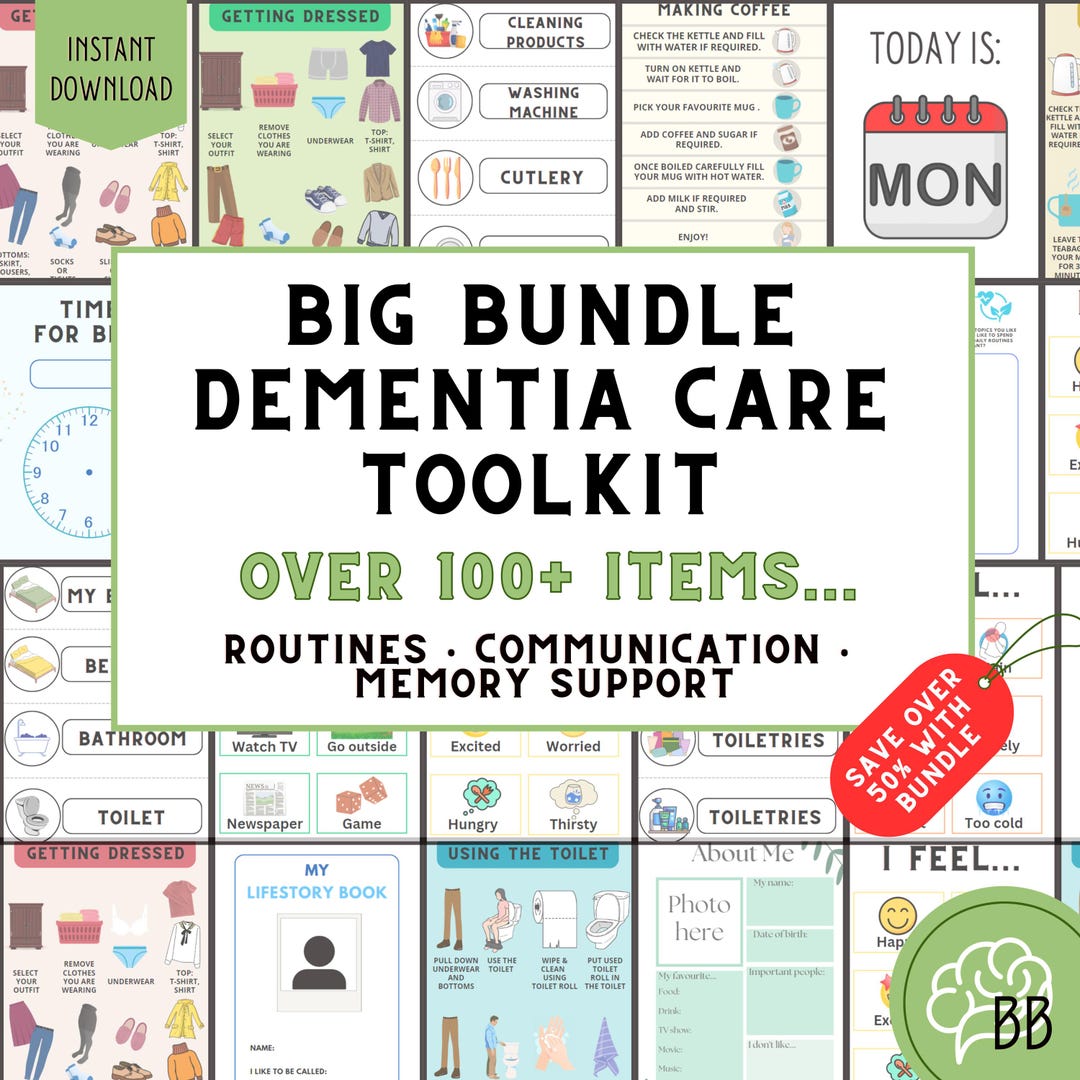 Dementia Care Printable Bundle – Communication, Routine & Memory Aids ...