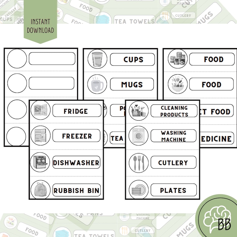 Kitchen Labels for Dementia: Large Print Home Safety Signs (PDF ...