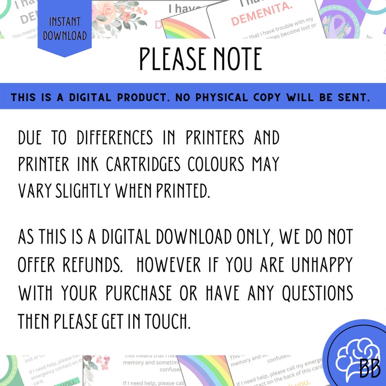 Personalized Dementia ID Card: Printable Emergency Contact (PDF ...