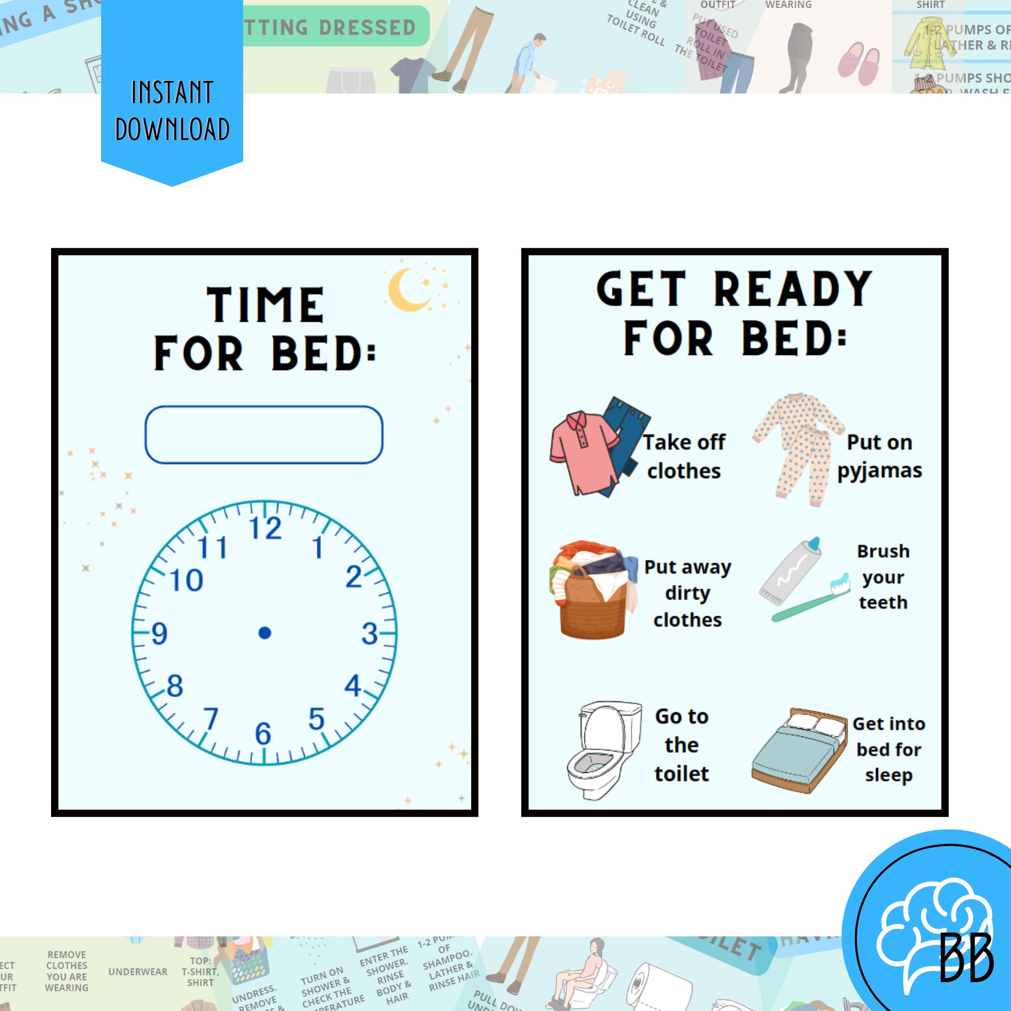 Dementia Routine Cards Bundle: Daily Visual Schedule, Task Prompts ...