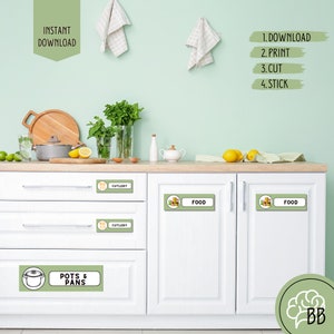 Kitchen Picture Labels for Dementia, Large Print Reusable Home Safety ...