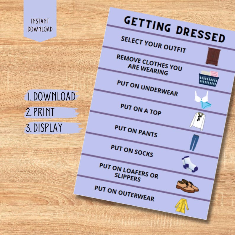 Dementia Dressing Routine Cards: Visual Aid for Seniors (digital ...