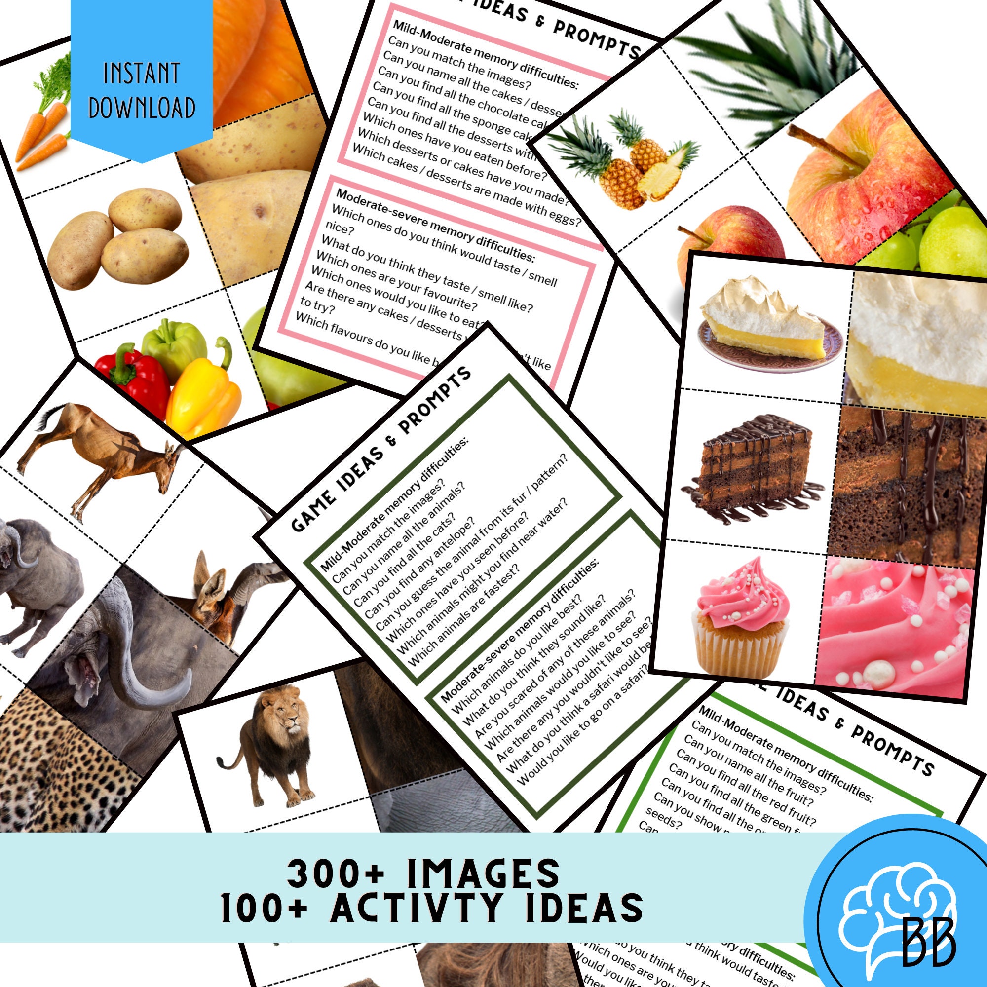 Over 200 Dementia Activity Ideas Bundle, Conversation Cards, Activity ...