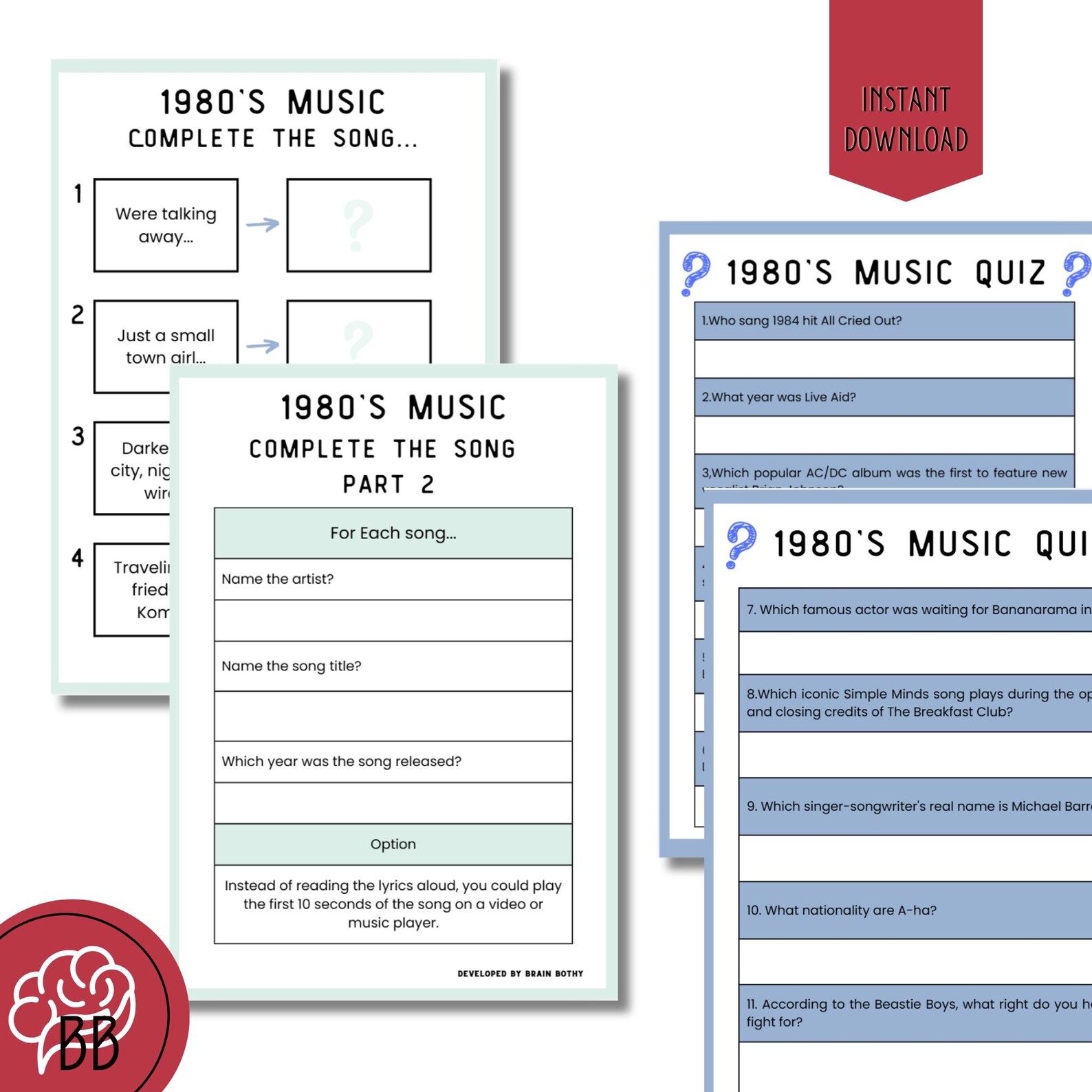 Dementia Friendly 1980's Activity Games Pack, Quiz, Music, Film and ...