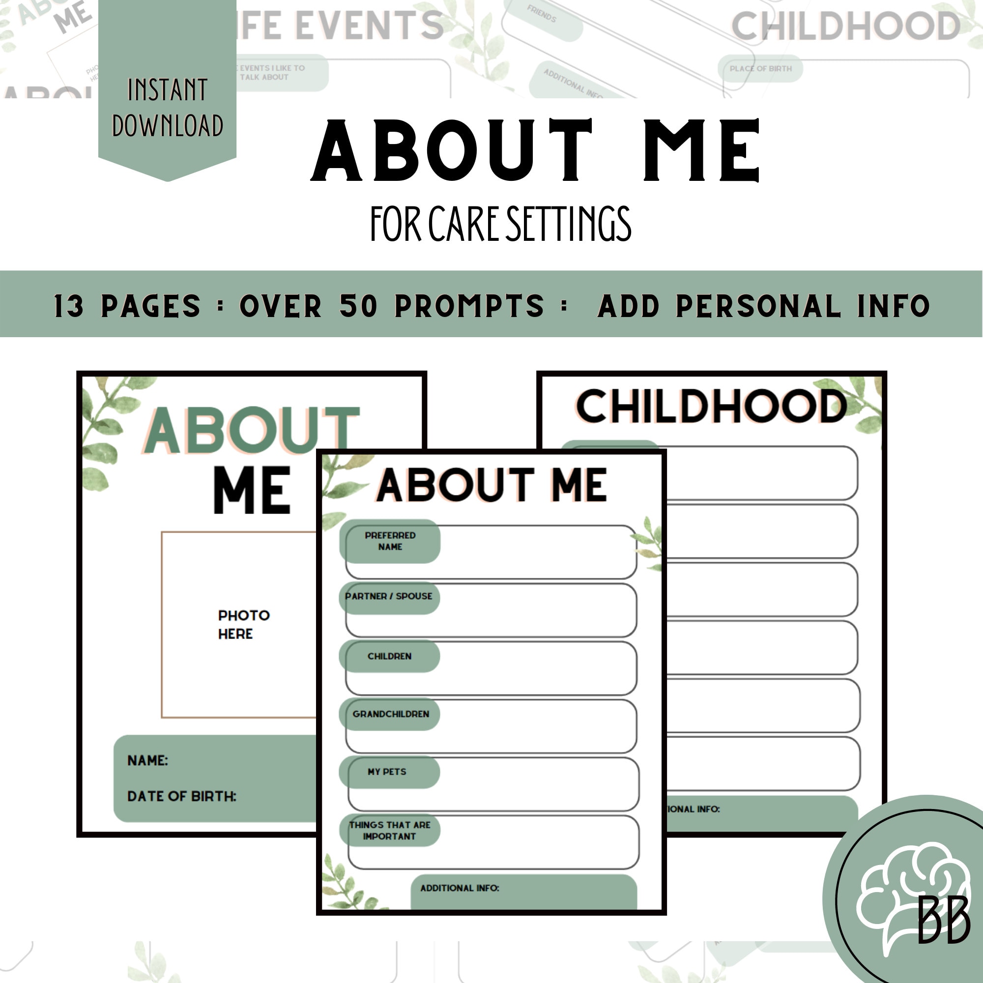 About Me Story of My Life Dementia Activity Book, All About Me, Medical ...