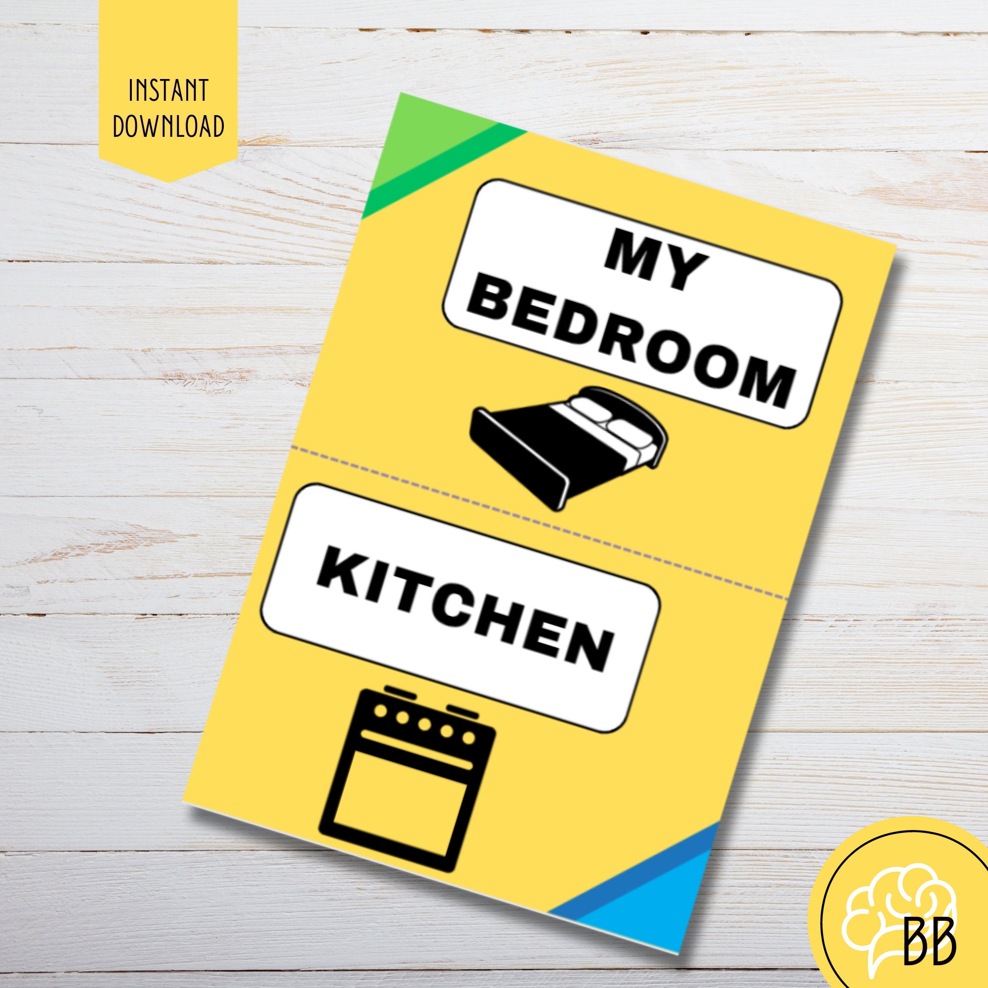 Large Print Dementia Door Sign Bundle, Reusable Memory Loss Labels ...