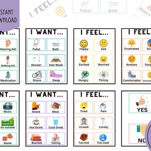 Communication Cards, Communication Board, Dementia Cards, Printable ...