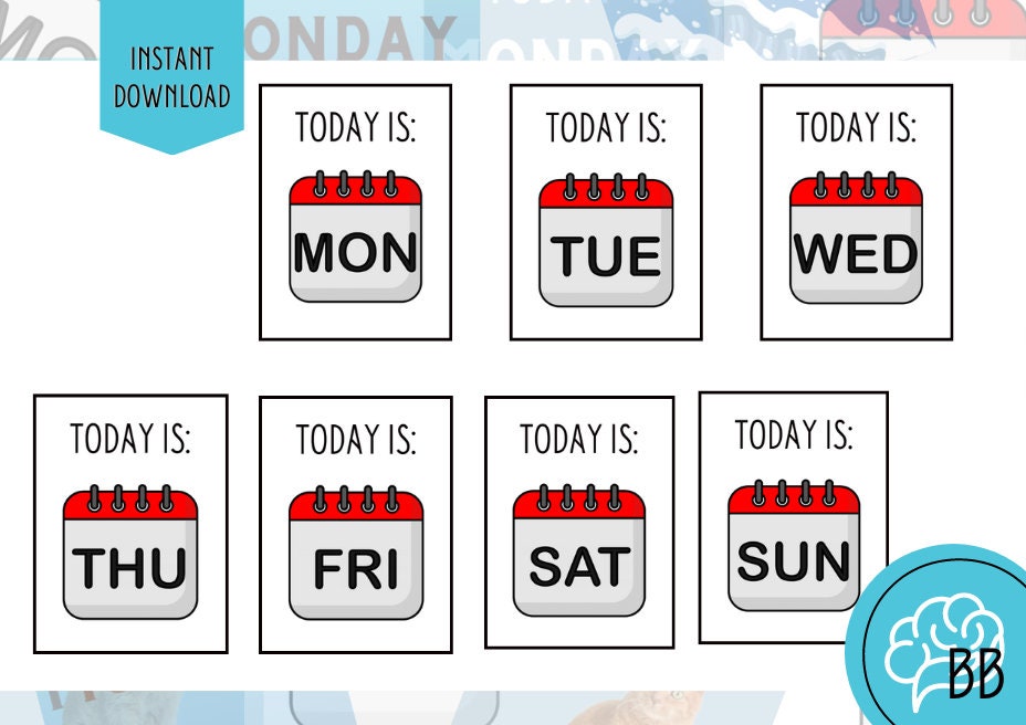 Days of the Week Poster Communication Card Dementia Aid - Etsy