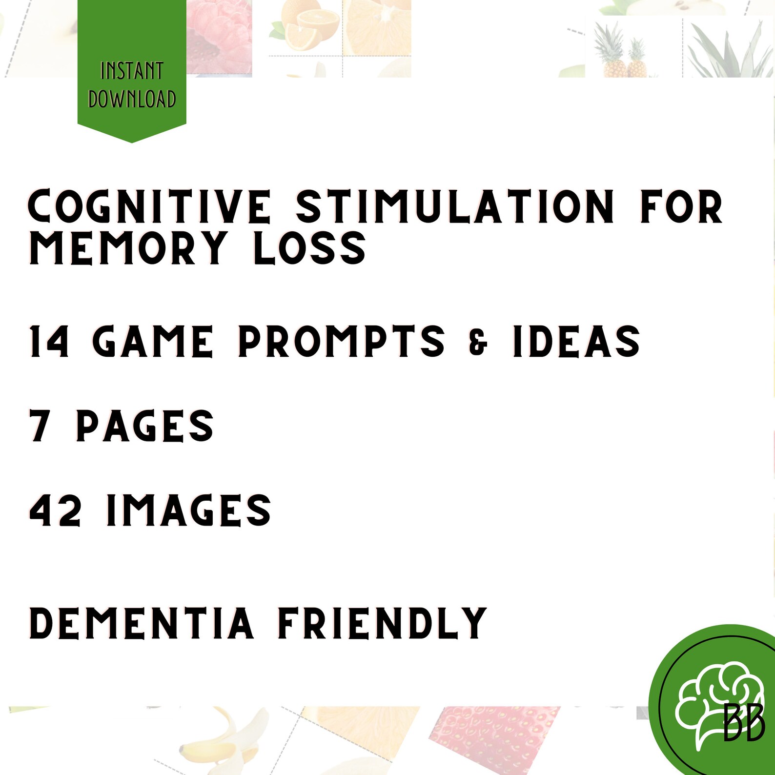 Fruit Games for Memory Loss, Dementia, Simple Fun Social Activity ...