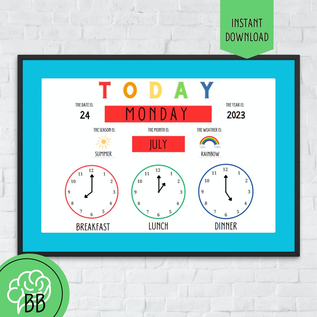 Dementia Daily Schedule Board: Weather, Meals, Routine Aid (digital ...