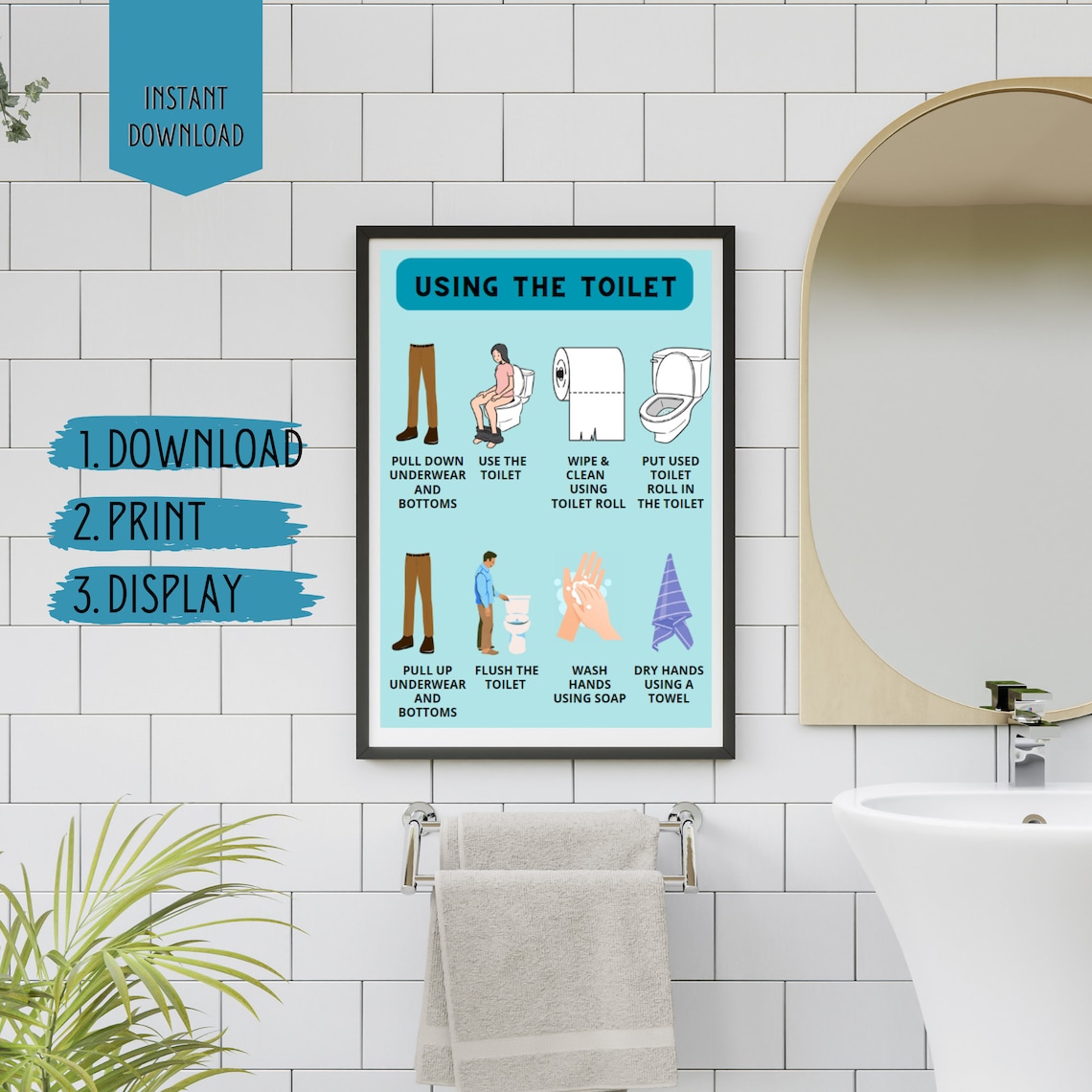 Dementia Toilet Routine Card: Daily Living Prompts (PDF Download) - Etsy