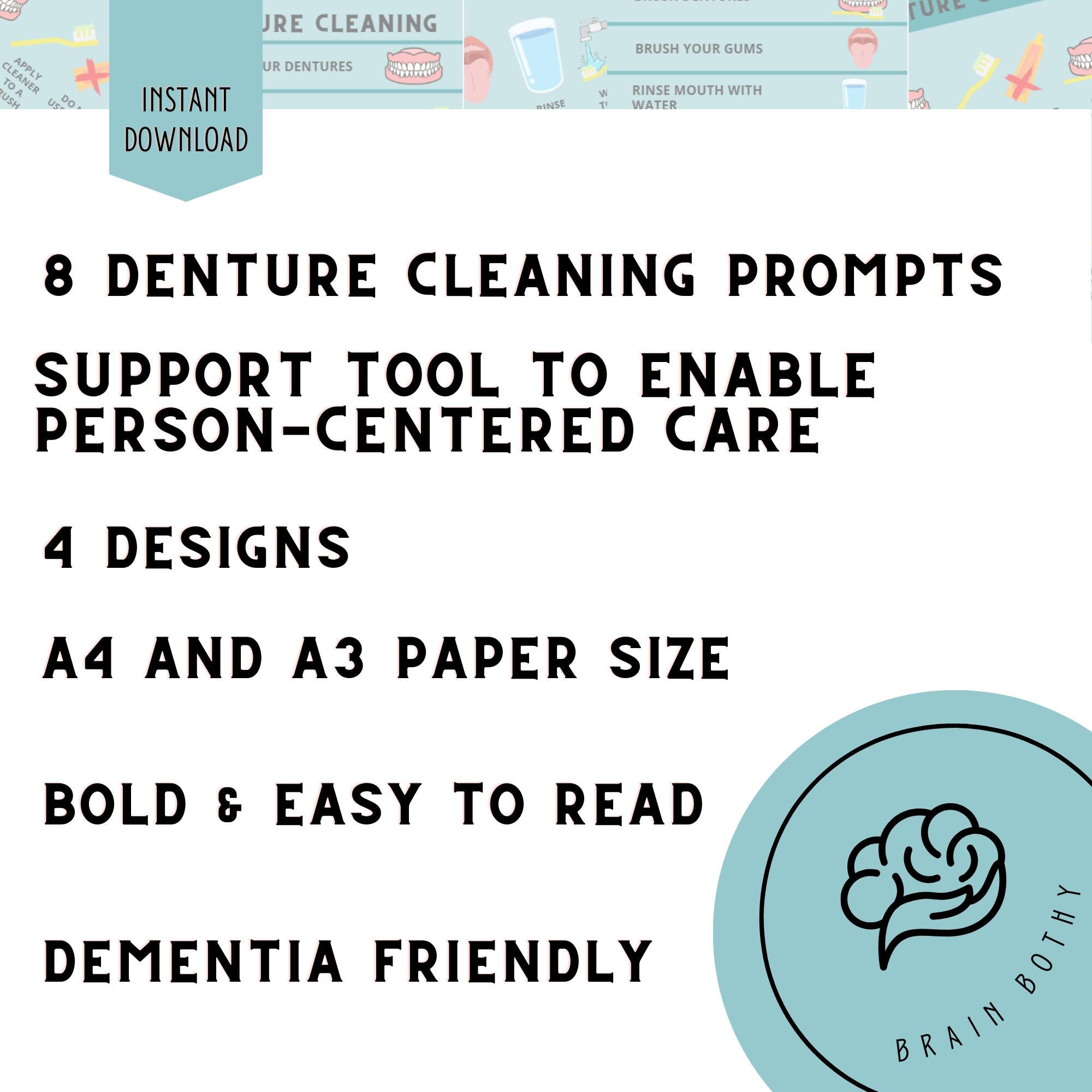 Denture Cleaning Routine Card: Memory Care, Home Safety (PDF Download ...