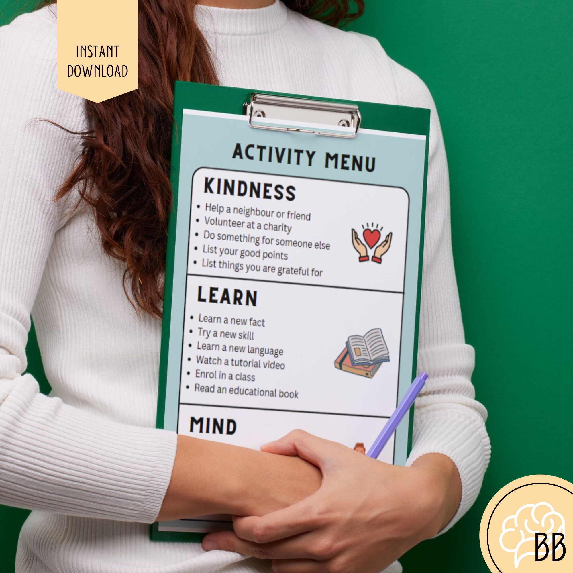 Stay Active Activity Menu and Planner for Depression, Dementia, Anxiety ...