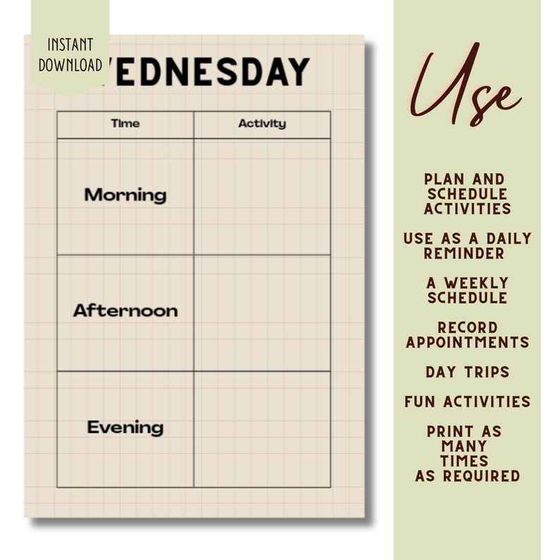 Dementia Weekly Routine Planner | Daily Schedule & Reminder Board ...