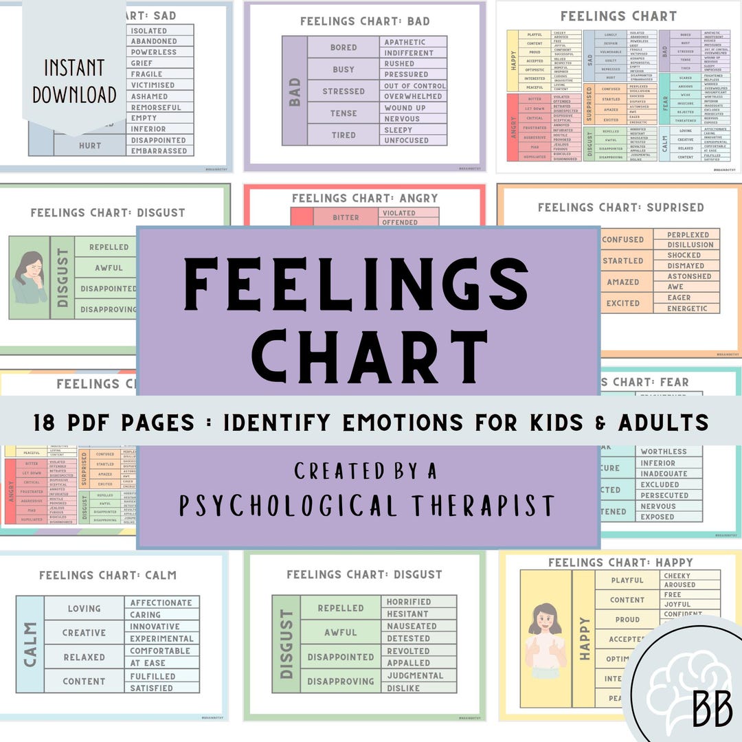 Feelings Chart Printable: Emotional Regulation Tool for Autism, SEN ...