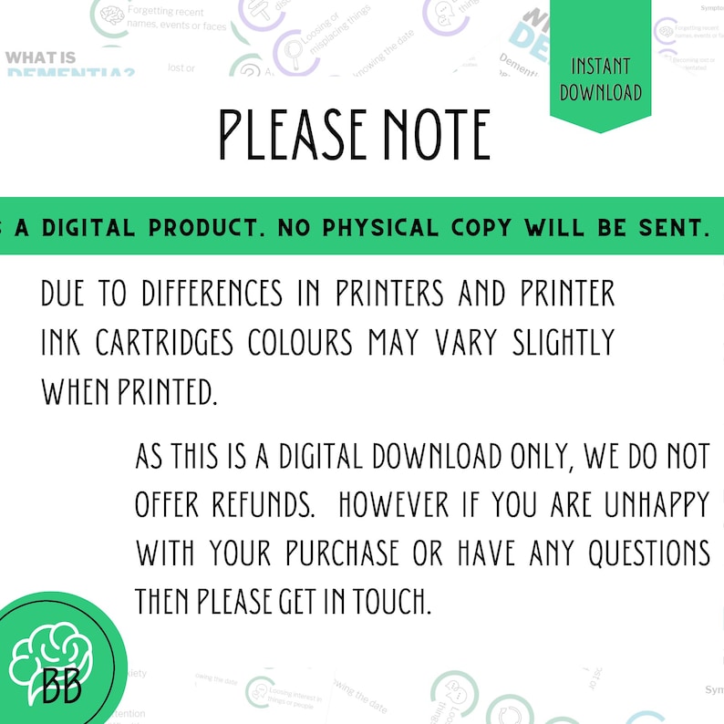 Dementia Information Poster: Memory Loss Therapy, Care Setting (PDF) - Etsy