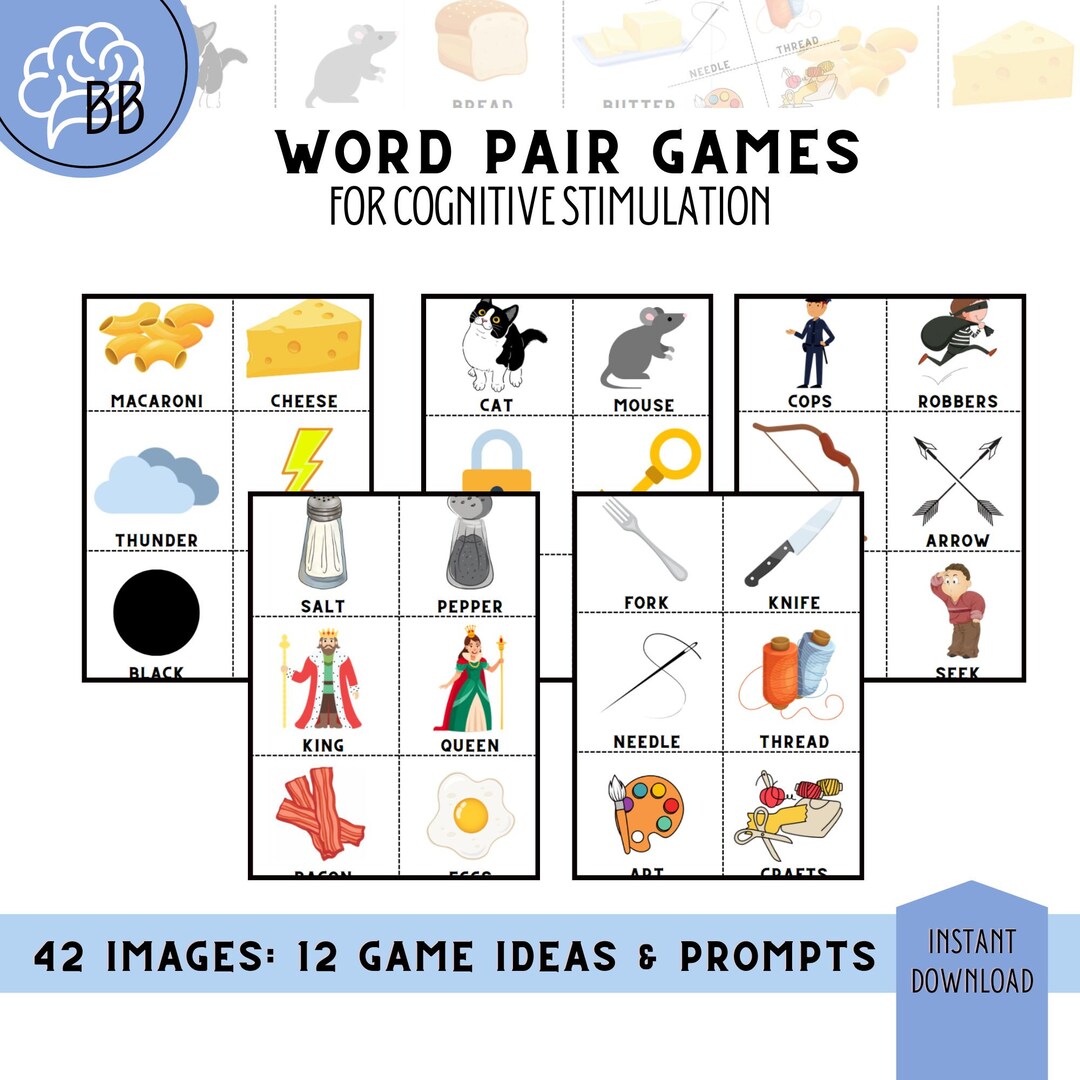 Word Pair Game for People With Dementia, Simple Social Meaningful ...