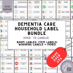 Dementia Care Bundle Label Bundle Flashcards Memory Loss - Etsy