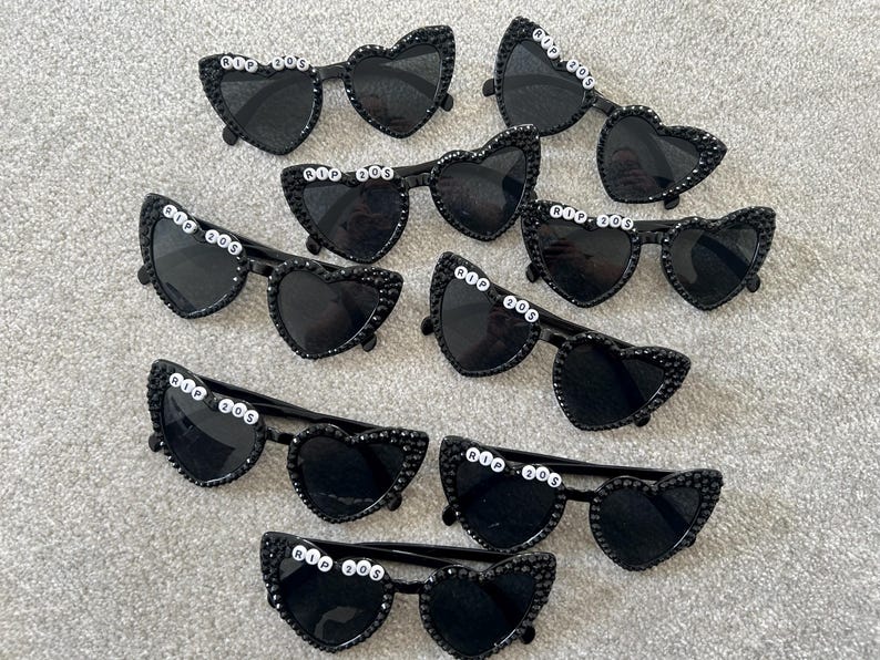 RIP 20s Heart Shaped Sunglasses - Etsy