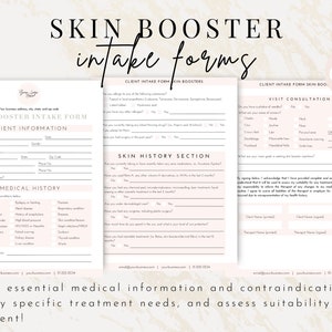 Skin Booster Consent Form Intake Bundle, Editable Facial Fillers ...