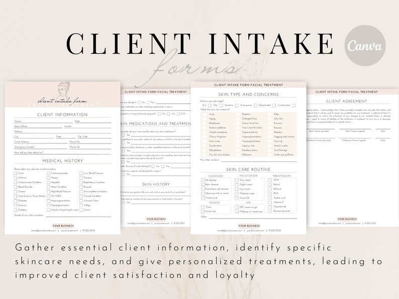 Editable Facial Treatment Forms Esthetician Templates Printable ...