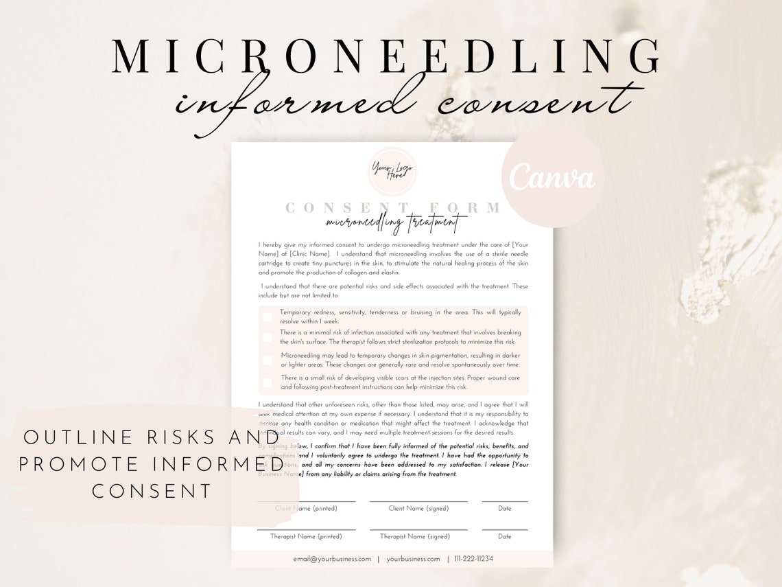 Editable Microneedling Forms Bundle, Microneedling Consent and ...
