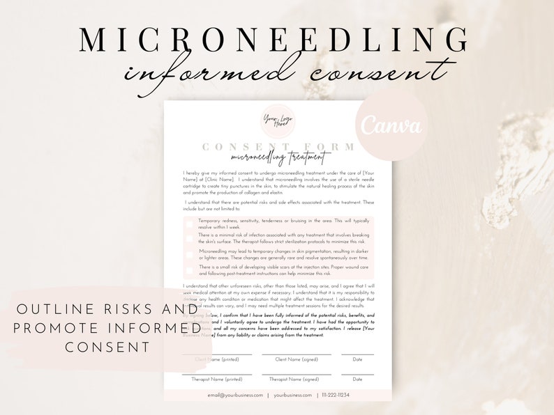 Editable Microneedling Forms Bundle, Microneedling Consent and ...