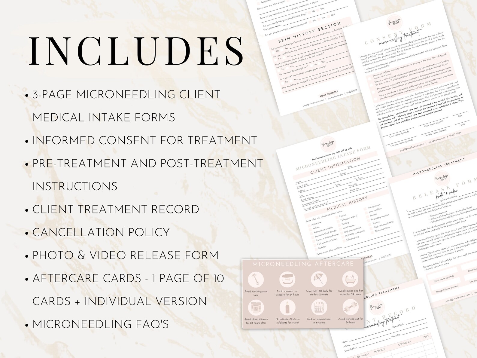 Editable Microneedling Forms Bundle, Microneedling Consent and ...