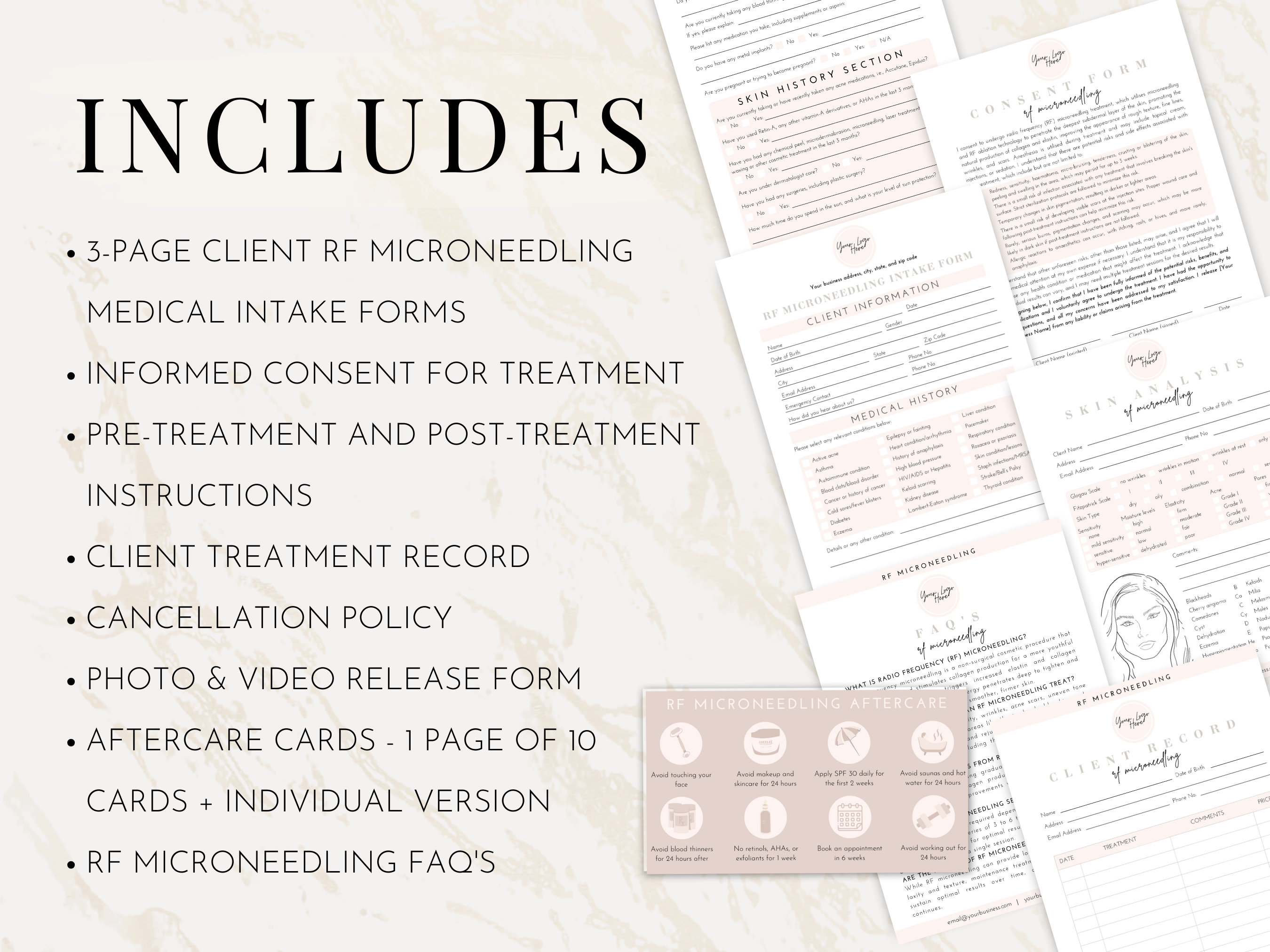 Editable Radio Frequency Microneedling Consent Bundle, RF Skin ...