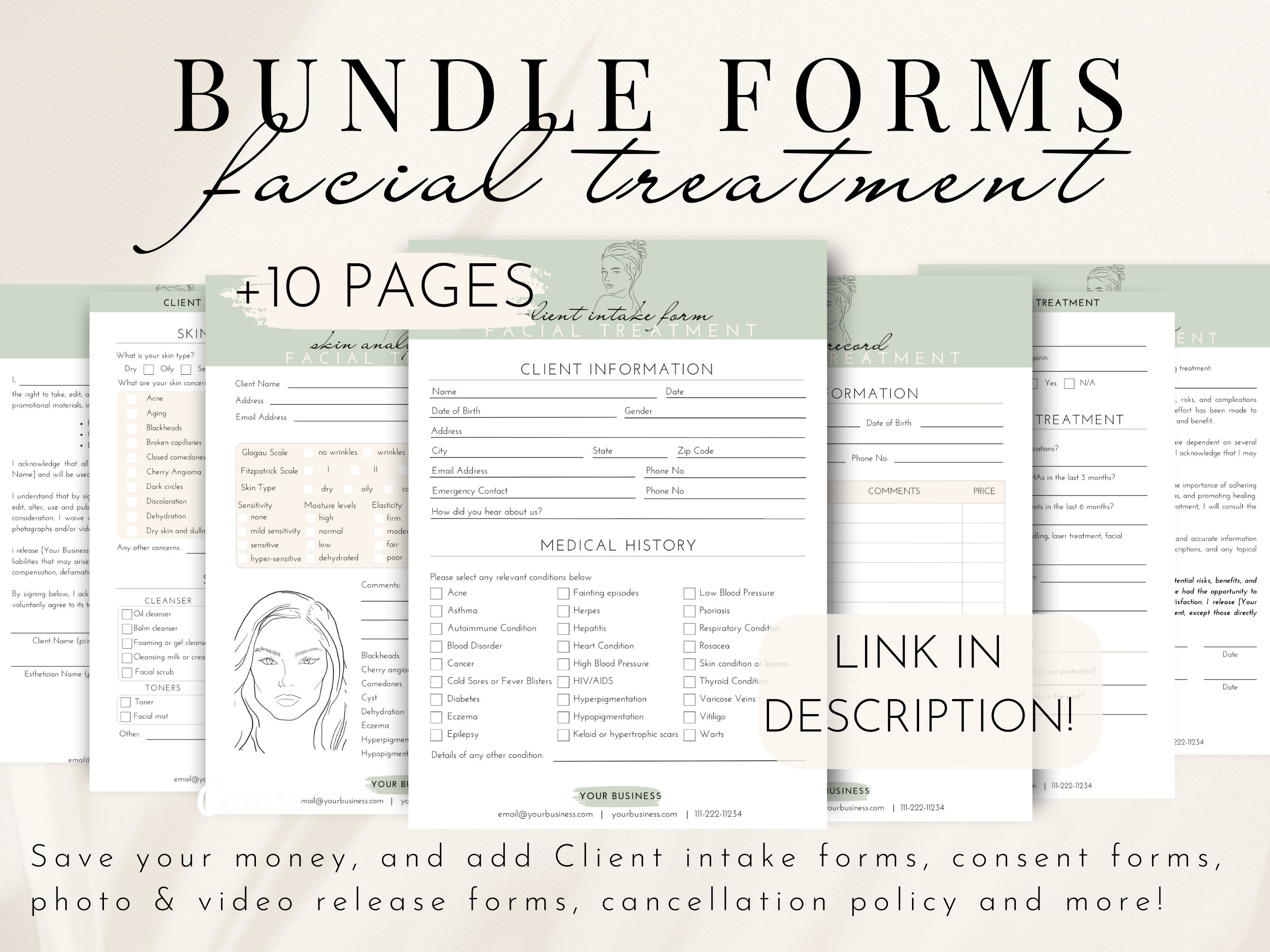 Editable Facial Skin Analysis Form, Esthetician Forms Face Mapping ...