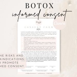 Editable Botox Neurotoxin Consent Intake Form, Botox Pre + Aftercare ...