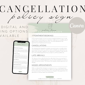 Editable Cancellation Policy Form, Printable Esthetician Templates ...