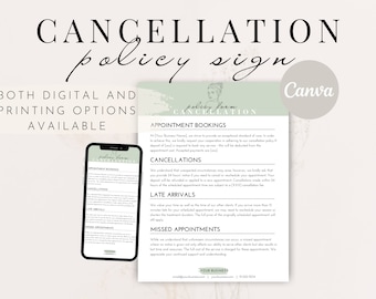 Salon Spa Cancellation Policy - Etsy