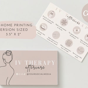 IV Hydration Printable Aftercare Card, Digital Textable IV Therapy Post ...