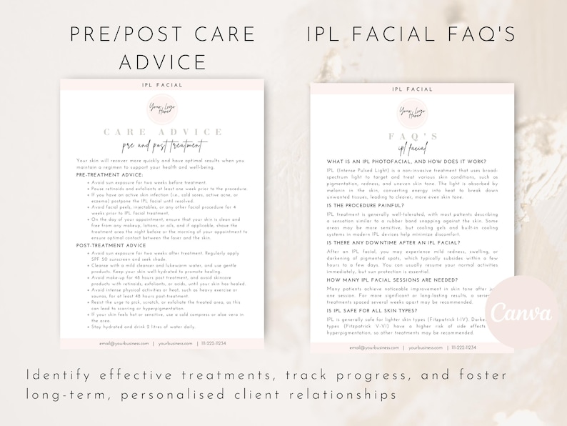 Editable IPL Photofacial Consent Intake Forms, Printable Intense Pulsed ...