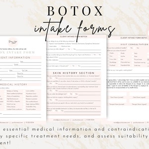 Editable Botox Neurotoxin Consent Intake Form, Botox Pre + Aftercare ...