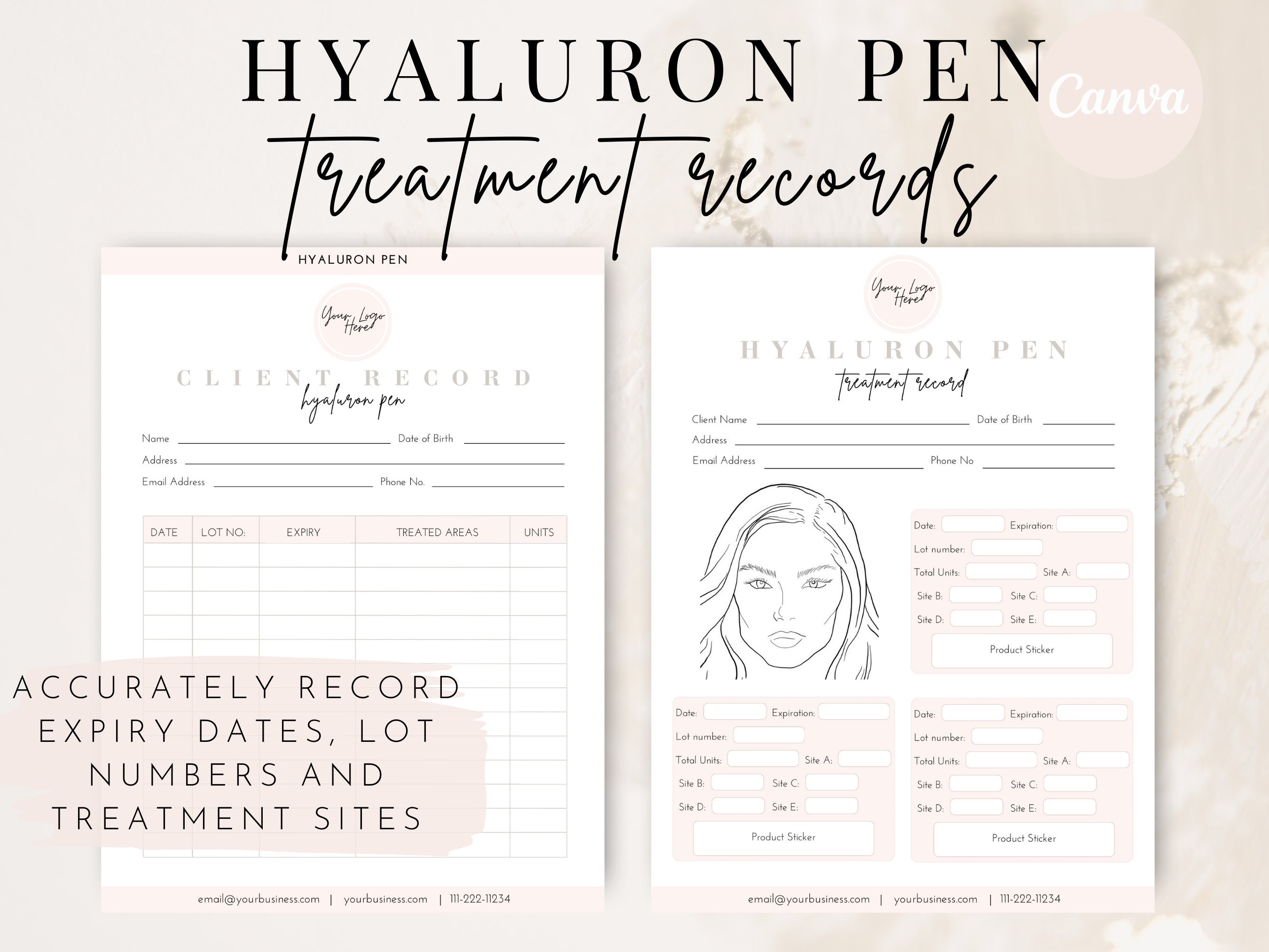 Hyaluron Pen Consent Intake Form Bundle, Editable Needle Free Filler ...