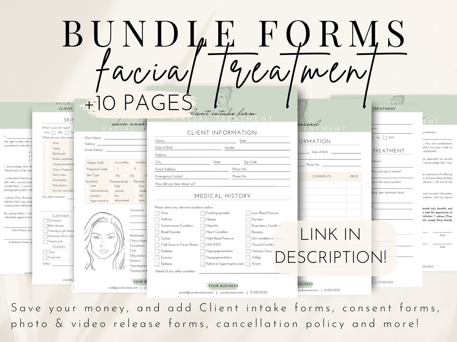 Editable Facial Skin Analysis Form, Esthetician Forms Face Mapping ...