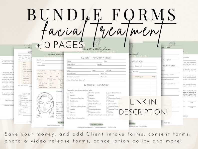 Editable Facial Skin Analysis Form, Esthetician Forms Face Mapping ...