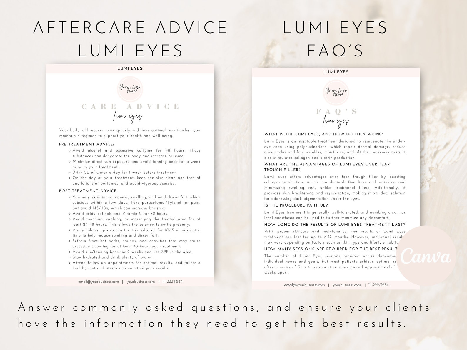 Lumi Eyes Consent Intake Form Bundle, Editable Mesotherapy Lumi Eyes ...